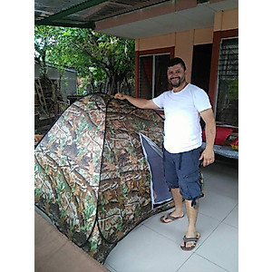 BZTANG Explorer Outdoors 3-4 Persons Camouflage Camping Hiking Easy Setup Instant Pop up Tent (Maple Leaves Green)