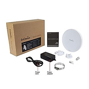 EnGenius Technologies Wi-Fi 5 Outdoor AC867 5Ghz Wireless Access Point/Client Bridge, Long Range, PTP/PTMP, IP55, 26dBm Transmit Power with 19dBi Directional Antennas, GigE Port (EnStation5-AC Kit)