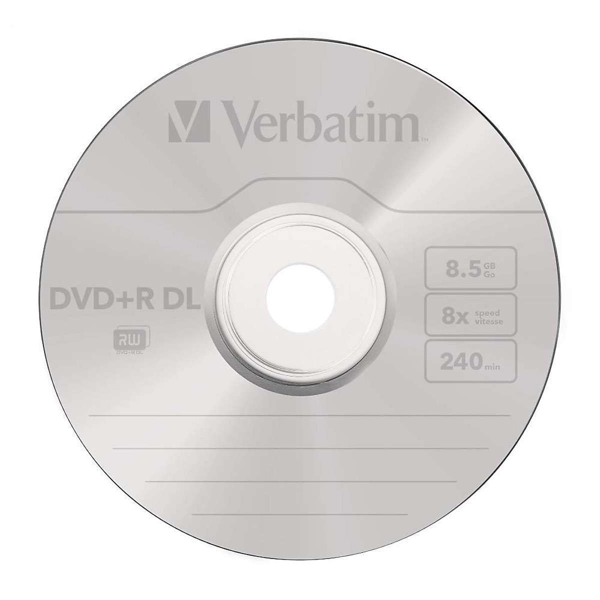 Verbatim 43666 8.5GB 8X Double Layer DVD+R Matt Silver - 10 Pack Spindle