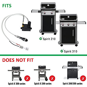 ATKKE 7642 Grill Igniter Kit for Weber Spirit E/S 210 & Spirit E/SP 310 Series Gas Grills with Front-Mounted Control Panels (Model Years 2013 and Newer)