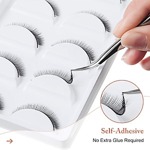 50 Pairs Practice Eyelashes Training Lashes Self-adhesive Practice Lashes Eyelash Strips for Training Eyelash Extension Makeup Beginners Beauty Salon
