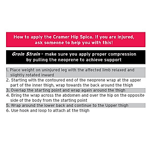 Cramer Groin Hip Spica Support For Groin Strain, Groin Sprain, Hip Replacement, Sporting & Hip Flexor Injuries, Sciatica Nerve Pain Relief, Adjustable Neoprene Compression Wrap, Injury Recovery, Black