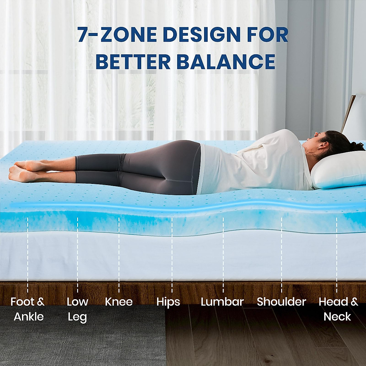 3 Inch King Size Memory Foam Mattress Topper, Premium Soft 100% Memory Foam Bed Topper for Pressure Relief, High Density Cooling Memory Foam Pad, Certipur-Us Certified