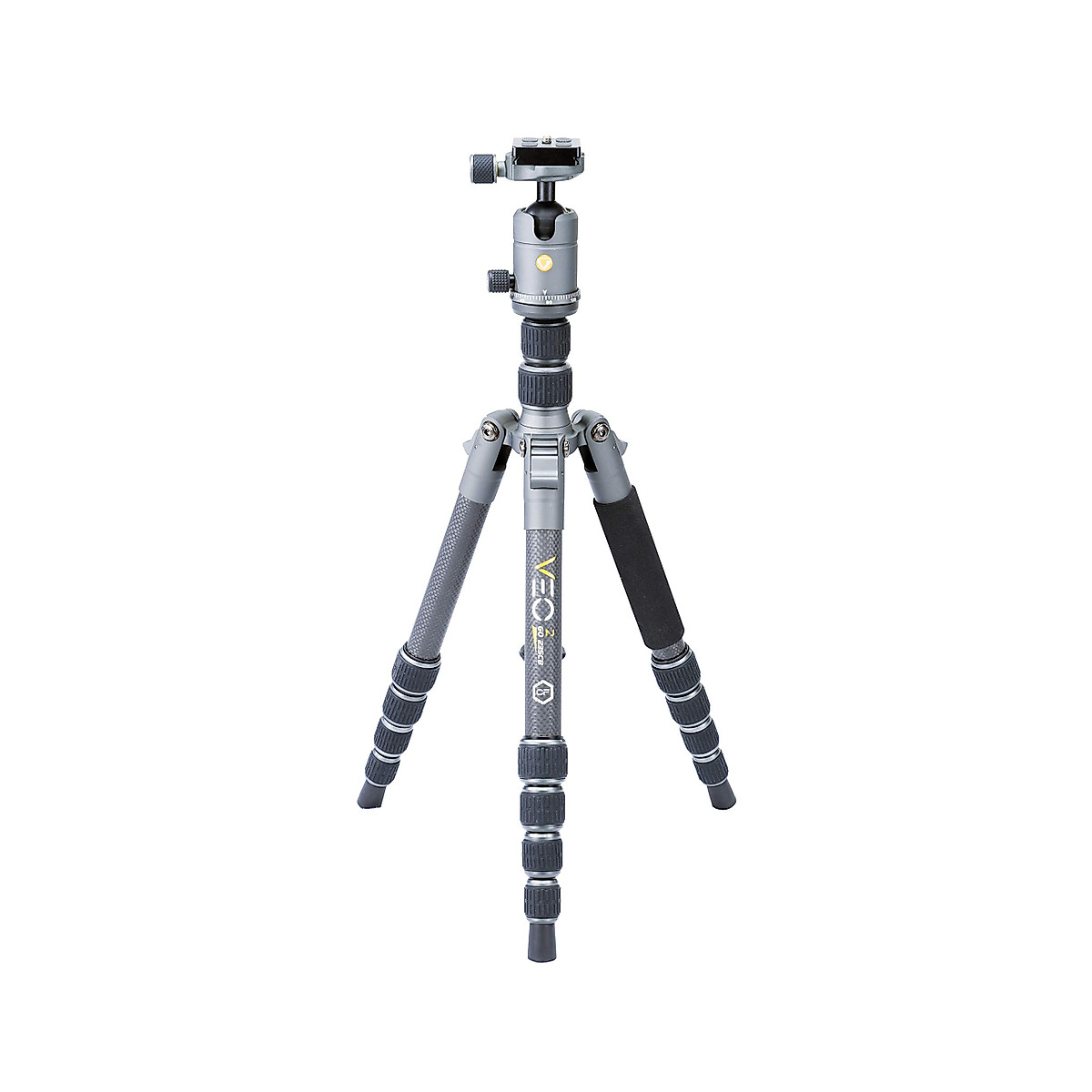 Vanguard VEO2GO235CB Carbon Fiber Travel Tripod with Ball Head for Sony, Nikon, Canon, Fujifilm Mirrorless, Compact System Camera (CSC), DSLR Grey