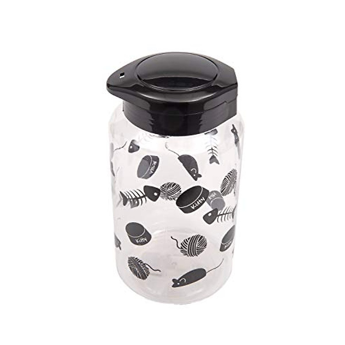 Lixit Food and Treat Storage Jars for Dogs, Cats, Small Animals and Birds (128oz, Cats - Black)