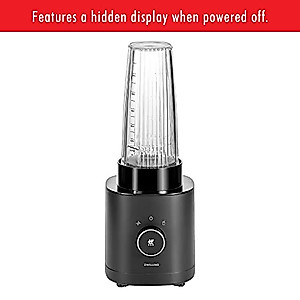 ZWILLING Enfinigy Personal Blender, Piranha Teeth Cross Blade for Ultimate Blending, Smoothies, Shakes and More, 20 fl oz Breakproof Travel Cup with Lid, BPA Free, Black