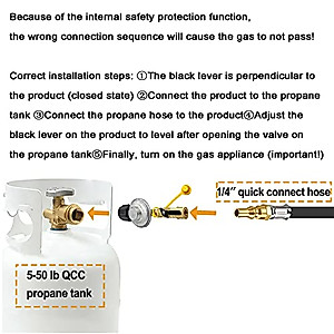 Propane Quick Connect Adapter,1/4 "Quick Connect Fittings,Connect 5-60Lb Propane Tank to Grill,For heaters, Grills,Propane Regulator,RV Propane Regulator,Propane Quick Connect,Propane Tank Regulator