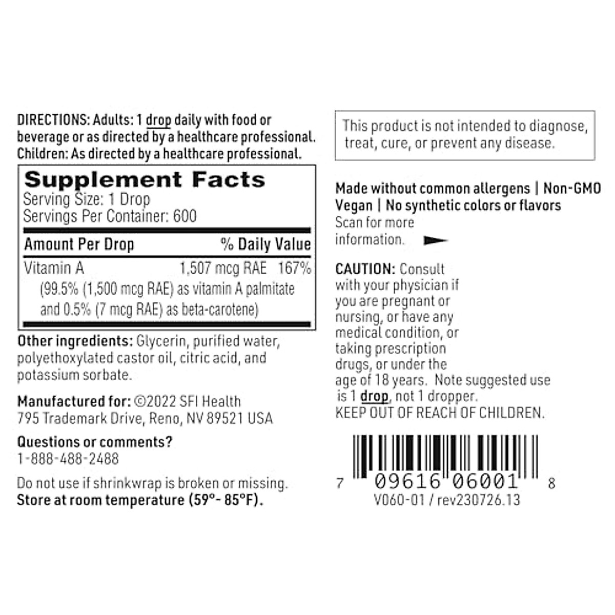 Klaire Labs Micellized Vitamin A Liquid 5000 IU VIT A Per Drop - Vitamin A Palmitate & Beta Carotene Drops - Eye & Immune Support - Hypoallergenic Bioavailable Liquid Supplement (1 oz / 600 Servings)