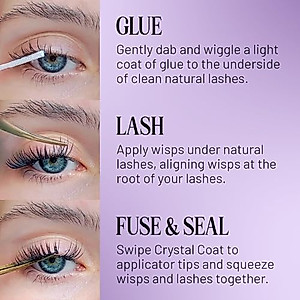 Lilac St - Originals Natural Faux Eyelash Clusters (12mm) - Soft, Natural Look - DIY Lash Extension Wisps - Lightweight & Lifelike - Lasts 10 Days - Cruelty Free, Vegan, Women Founded - 10 Lashes