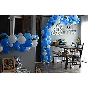 KADBANER White Blue Light Blue Balloons,100-Pack,12-Inch Latex Balloons