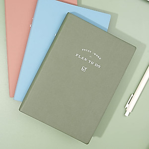 CAGIE To Do List Notebook 192 Pages 5.3" x 7.5" Leather To Do List Notepad Checklist for Daily Plans Schedule Planner Notebook School Supplies for Students, Green