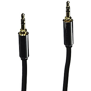 Monoprice Audio Cable - 3 Feet - Black | 3.5mm Stereo Male to 3.5mm Stereo Male Gold Plated Cable for Mobile
