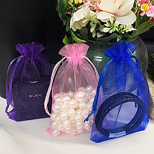 SIAGCRAW 100PCS Mixed Color Organza Bags, 4x6 inches Small Mesh Bags Drawstring, Little Gift Bags for Candy Jewelry Party Wedding Favor Small Presents