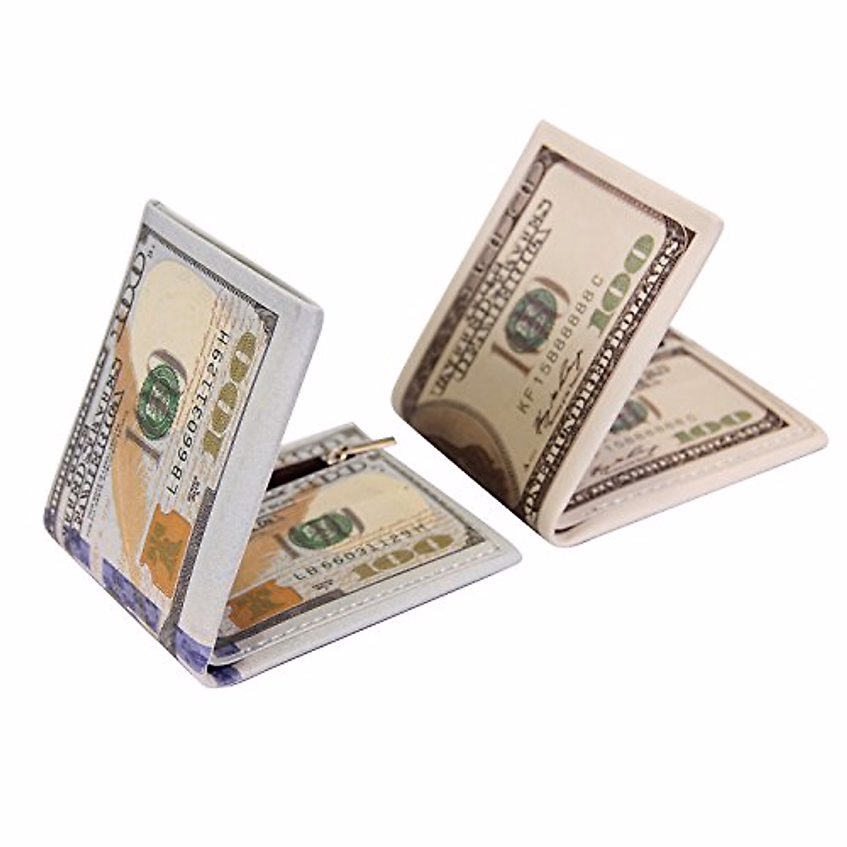 LUI SUI Men Us Dollar Bill Wallet Billfold Leather Credit Card Photo Holder