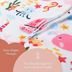 SleepingBaby Zipadee-Zip Baby Swaddling Blanket 6-12 Months - Transition Swaddle with Zipper Convenience - Nautical Girl, M