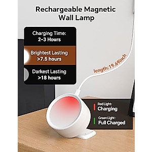 PURSNIC LED Wall Sconces, 16 RGB Colors Dimmable, Wireless Rechargeable Battery Operated, Wall Light with Remote, Magnetic 360°Ball, Auto Timer for Bedroom, Living Room, Hallway, White