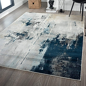 LUXE WEAVERS Olimpia Collection 6623 Ivory 8x10 Modern Abstract Area Rug