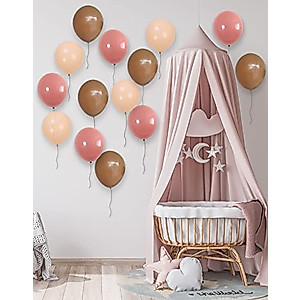 60PCS Blush Nude Cream Dusty Rose Mauve Pink Tan Brown 10 Inch Latex Balloon Backrop Arch Garland for Boho Nuetral Baby Shower Rustic Fall Bridal Shower Wedding Birthday Party Decoration