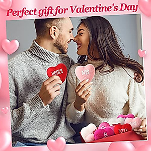 12 Pieces Valentines Tiered Tray Decor Heart Felt Wool Felt Hearts Balls Pom Pom Balls for Valentine's Day Wedding Party Anniversary Honeymoon Decoration