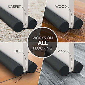 Easy to Install Under Door Draft Stopper - Thicker 2" Foam Strip Blocks 50% More Noise, Wind - Seal Bottom of Doors 30" to 36" - Interior Front Door Sweep, Blocker, Soundproofing - Everlasting Comfort