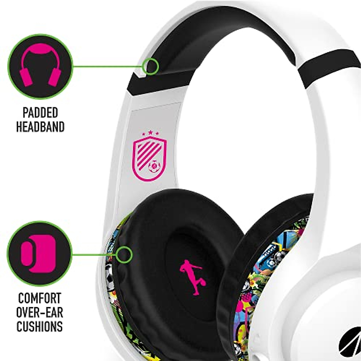 STEALTH Street Gaming Headset with Stand (White with Black/Graffiti Stand)