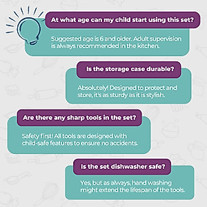 Tovla Jr. Kids Real Cooking and Baking Gift Set with Cookbook and Storage Case- Montessori Complete Cooking Supplies for the Junior Chef - Set for Girls & Boys - Utensils and Kid Safe Knives.