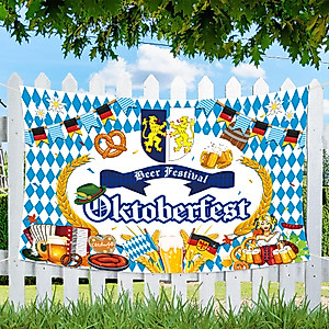 Oktoberfest Banner Backdrop Decorations, German Bavarian Oktoberfest Beer Photo Booth Background Decoration Banner, Oktoberfest Party Supplies Decorations
