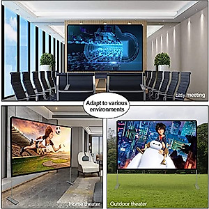 Projector Screen with Stand 100 inch Portable Projection Screen 16:9 4K HD Rear Front Projections Movies Screen with Carry Bag for Indoor Outdoor Home Theater Backyard Cinema Travel