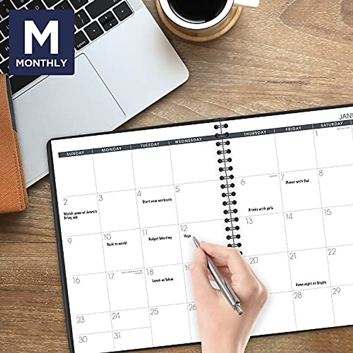 2022 Monthly Planner by AT-A-GLANCE, 7" x 8-3/4", Medium, Black (7012005)