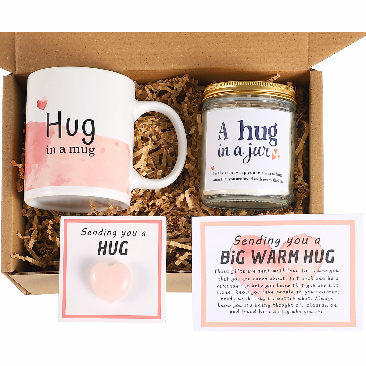 LESEN Sending Hugs Care Package Gifts for Women,Get Well Soon Grief Gifts Box for Friends,Feel Better Comfort Sympathy Thinking of You Gifts Basket