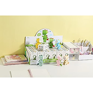 WNWNYA 3 PCS Mini LED Desk Lamp Cute Small Phone Holder, Animal Shaped Night Light Adjustable Phone Holder, Portable Reading Desk Night Light for Children Students (E-3 Colors (Dinosaur))