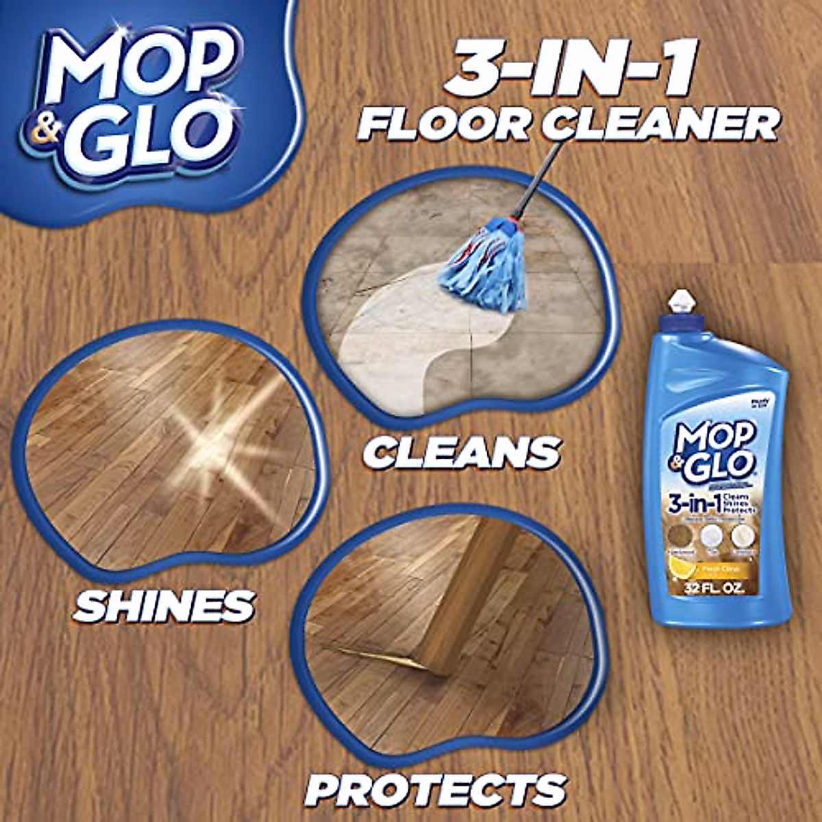 Mop & Glo Multi-Surface Floor Cleaner, 32 fl oz (Pack of 6)