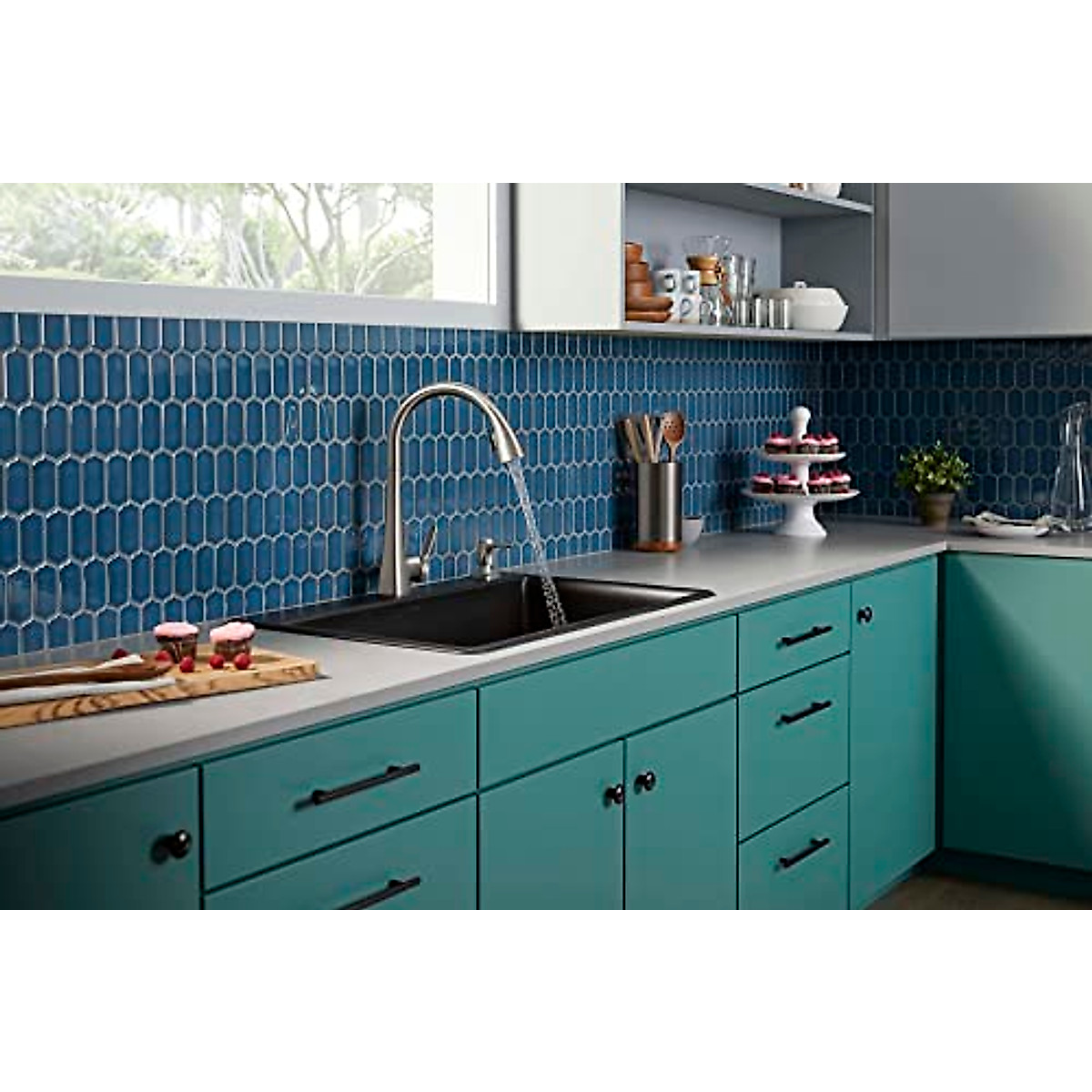 KOHLER R26281-SD-VS Maxton Touchless Pull-Down Kitchen Faucet with Soap Dispenser, Kitchen Sink Faucet with Pull Down Sprayer, Touchless Activation Faucet, Vibrant Stainless