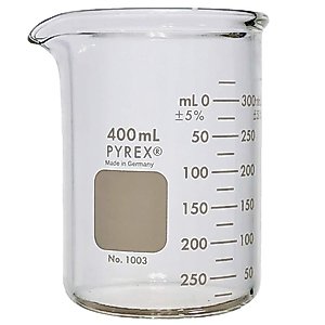 PYREX Heavy Duty Griffin 1003 400mL Beaker Double Scale Graduated; Each