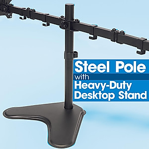 MANHATTAN Universal Dual Monitor Stand with Double-Link Swing Arms Holds Two 13" to 32" LCD Monitors up to 8 Kg (17 Lbs.), Black