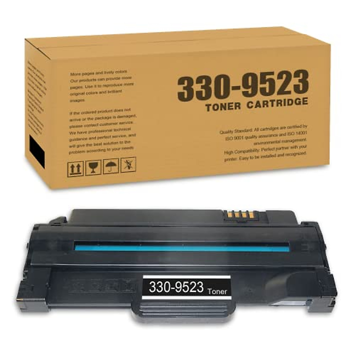 1-Pack 330-9523 Toner Cartridge Replacement for DELL 330-9523 1133 1135n 1130 1130n 330-9523 2MMJP 7H53W 7W53W Printer., Black