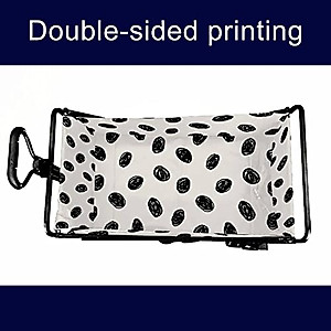 Collapsible Wagon Cart Hipster Polka dot Black and White Abstract with Scribble Circles Hand Foldable Utility Wagon Large Capacity Garden Cart with Push Bar for Beach Camp Outdoor Shopping