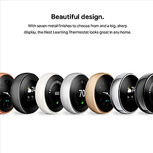 Google Nest Learning Thermostat - Programmable Smart Thermostat for Home - 3rd Generation Nest Thermostat - Works with Alexa - White