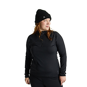 Burton Women's Heavyweight X Base Layer Quarter-Zip, True Black, XL