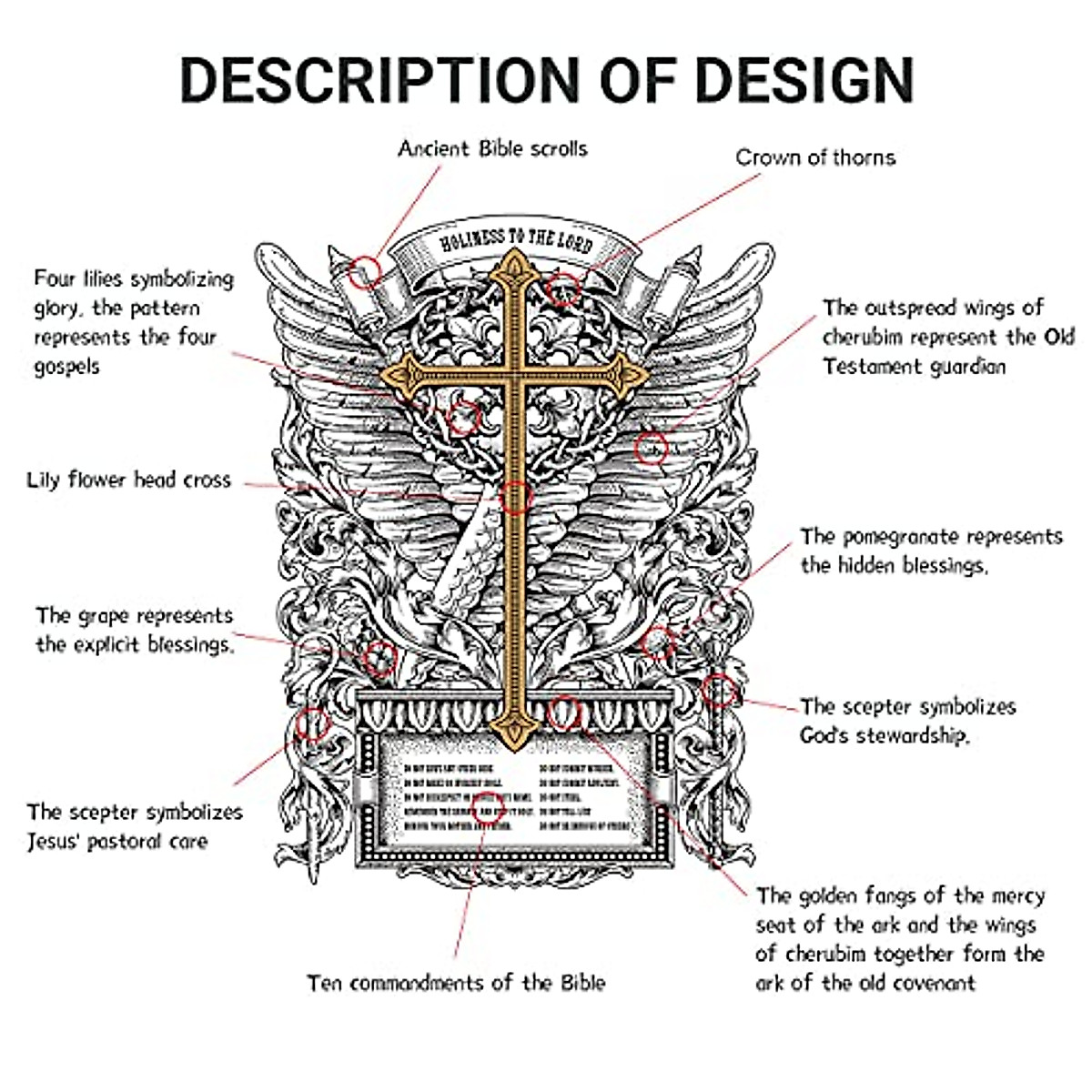 ROTCROSS Bible Cover,Blue Faux Leather Classic Bible Bag,Study Bible Case with 6 Highlighters-Original Design Bible Bag Bible Case for Men Women Father
