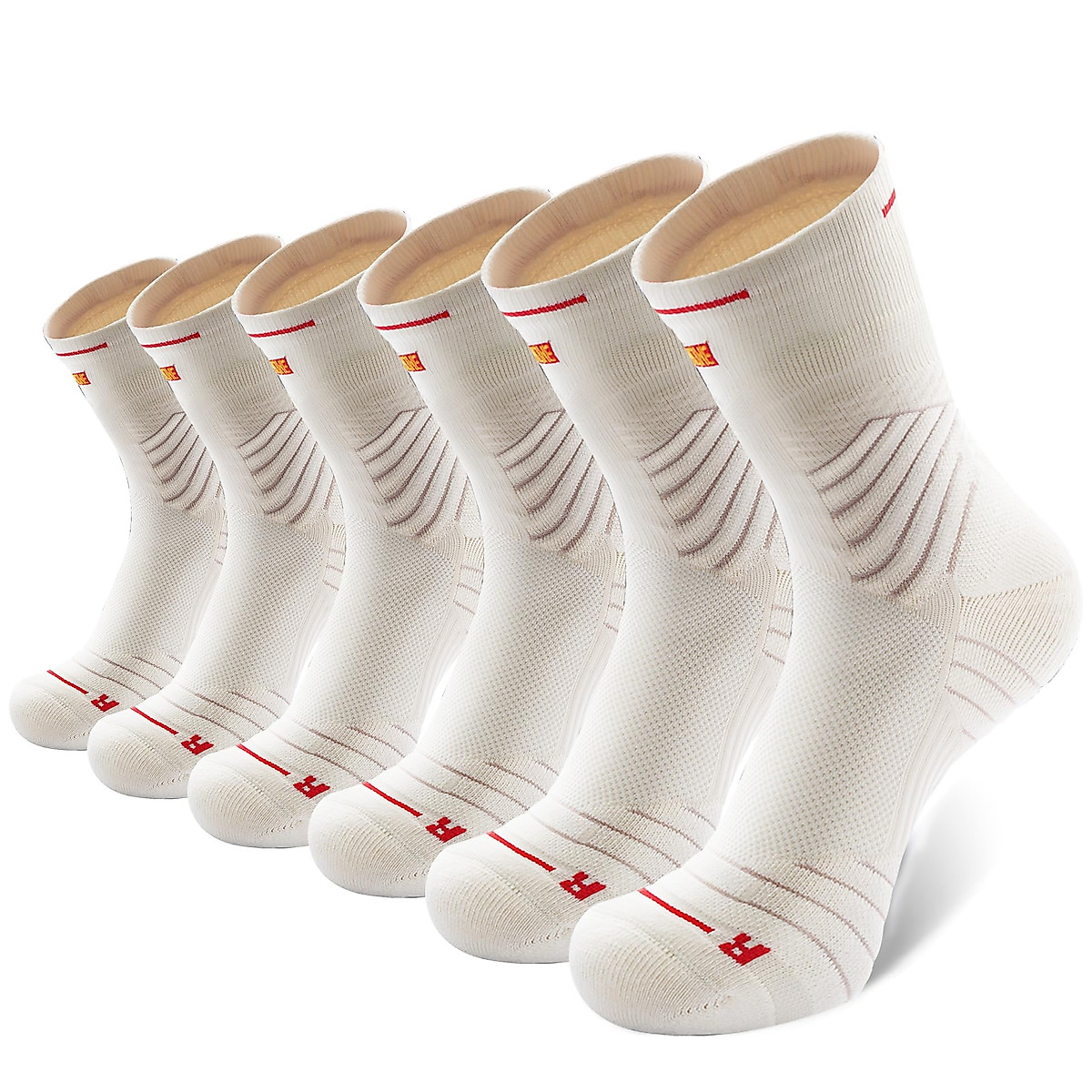 UZIS Crew Socks Compression Socks Cushion Socks Breathable Outdoor Sports Socks for Men Women 3 Pairs