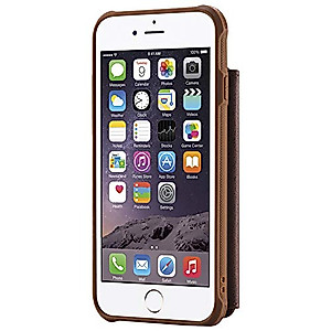 Leather Case for iPhone 7 iPhone 8,Fashion 4.7inch Kickstand Magnetic Buckle Zipper Coin Pocket Coffee 8Card Slot (ID Card,Credit Card),Accurate Cutouts Photo Frame Cash Slot Gift Girls Boys Unisex