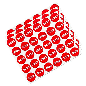 3 Pack of 300 Labels - 2023 Year Stickers, 0.75 inch Circle Dot, Color Coded Neon Red 2023 Year Labels/Class of 2023 Stickers/Book Keeping/Office Organization Inventory