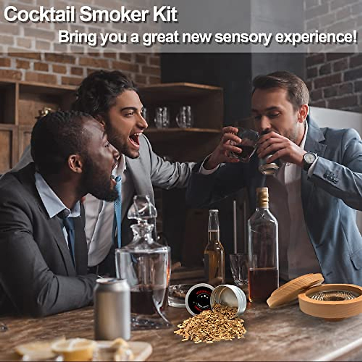 Cocktail Smoker Kit- Whiskey Smoker, Drink Smoker Infuser Kit for Bourbon, Cocktail, Whiskey, Gift for Men, Cocktail Smoker Kit
