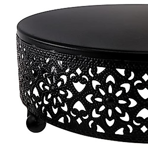 Hedume Set of 3 Black Cake Stand, Round Metal Cake Stands, Dessert Display Cupcake Stands, Wedding Brithday Party Celebration Dessert Display Plates-Black