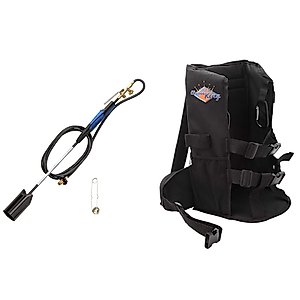 Flame King Propane Torch Kit Heavy Duty Weed Burner, 500,000 BTU with Flint Striker, with 10-ft Hose Regulator Assembly & YSNBKPK Backpack for 11LB or 5lb Propane Tank, Black