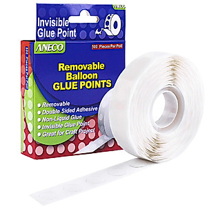Aneco Removable Adhesive Dots, 500 Pieces White Foam Tape, Colorless Transparent Glue Points for Craft Supplies Decoration