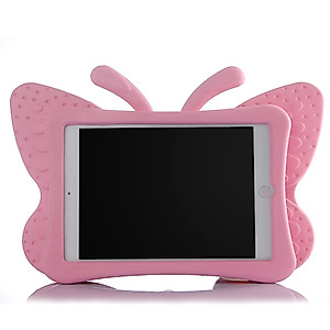 Ipad 5/6/Air/Air 2 Case,ER CHEN(TM) Kids Light Weight Cute Butterfly Design Shock Proof EVA Foam Series Case Compatible for Ipad 5/6/Air/Air 2(Pink)