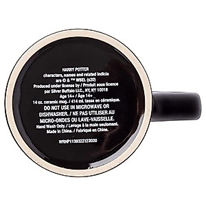 Silver Buffalo Harry Potter Hogwarts Crest Splatter Ceramic Mug, 14 Ounces