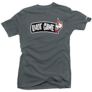 SNELOS Shirt to Match Sneaker Jordan 13 Black Flint Match Jordan tee | (Shoe Game Lit) Gray | XX-Large